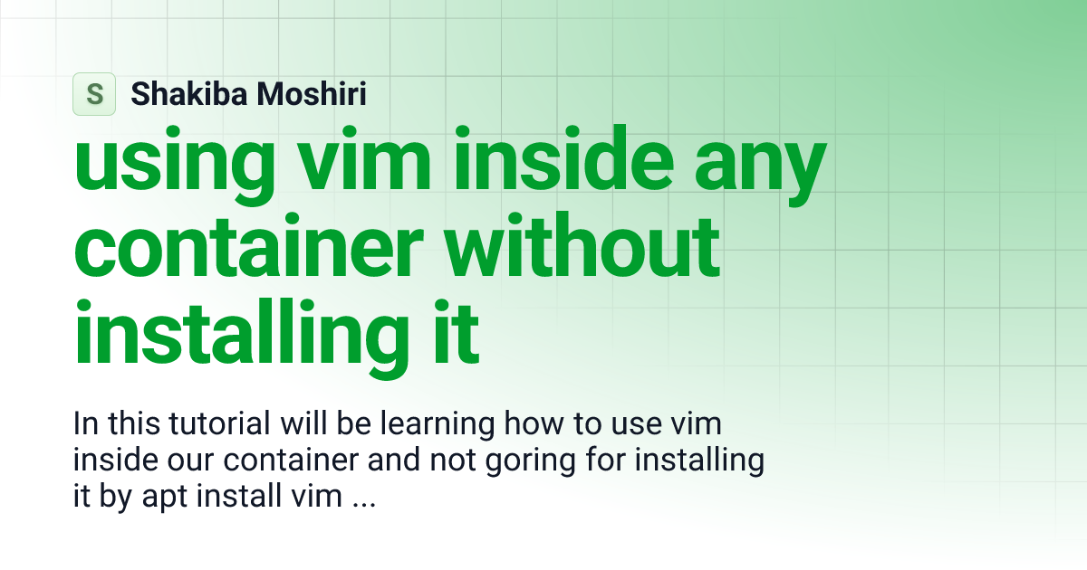 using vim inside any container without installing it | Shakiba Moshiri